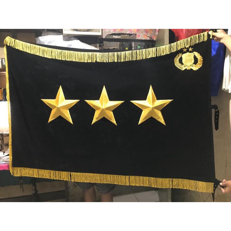 Jual bendera petaka rapati polri bintang 3 /bendera petaka bordir ...