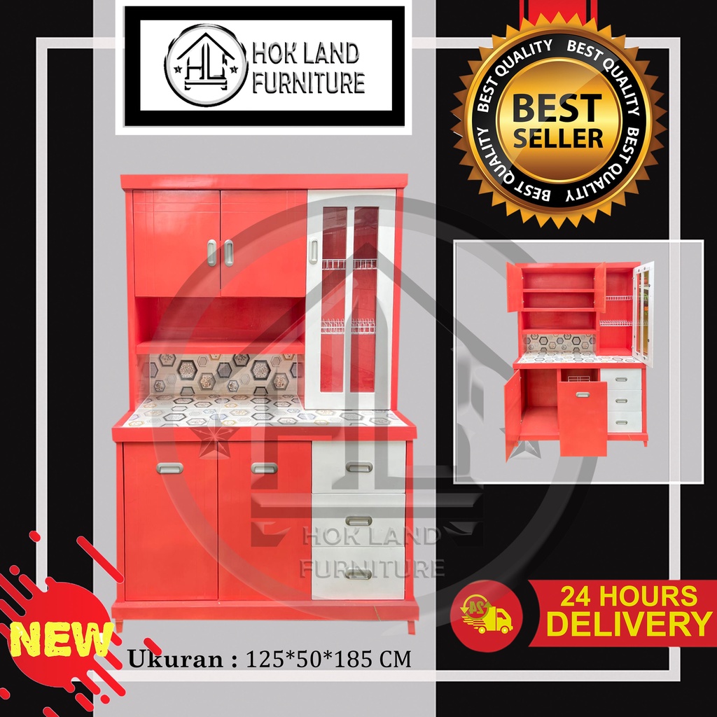 Jual Lemari sayur 3 pintu lemari rak piring dapur minimalis / Lemari ...