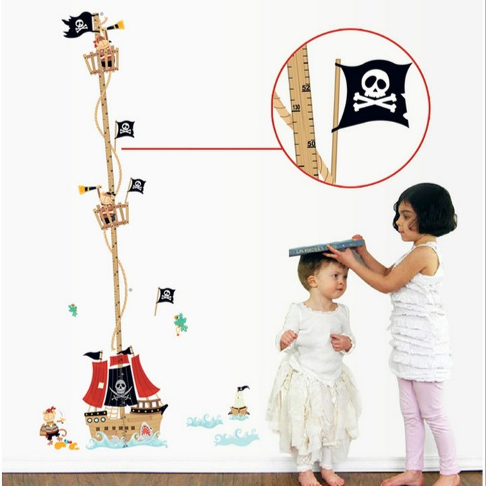 Jual Stiker Dinding / Wall Sticker Pengukur Tinggi (Monyet Bajak Laut ...