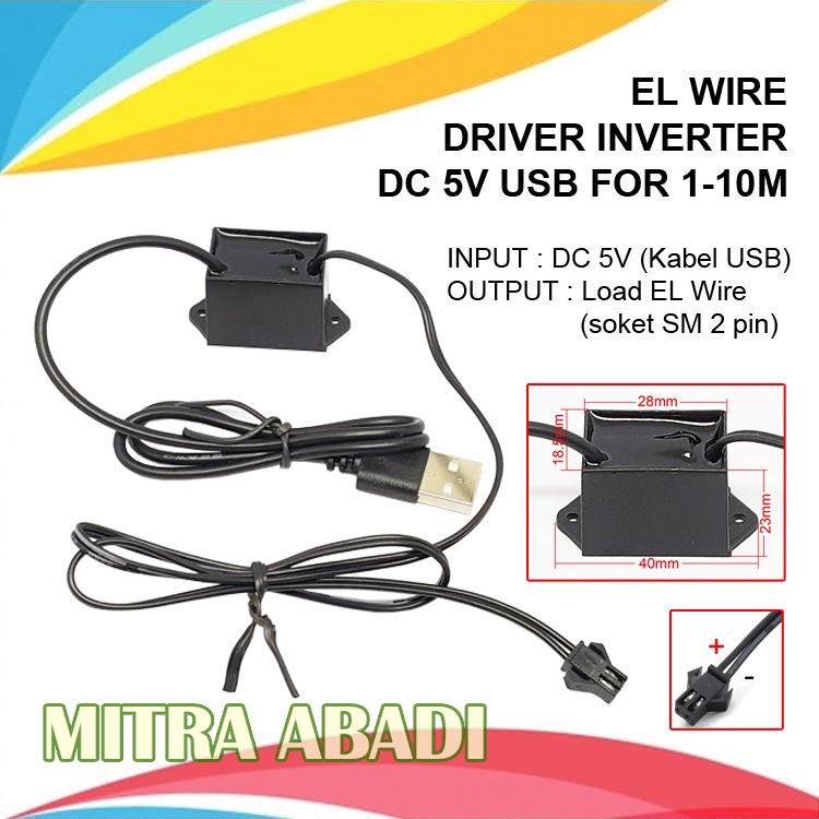 Jual EL Wire Driver Inverter DC 5V USB Indoor Outdoor 1-10m | Shopee ...