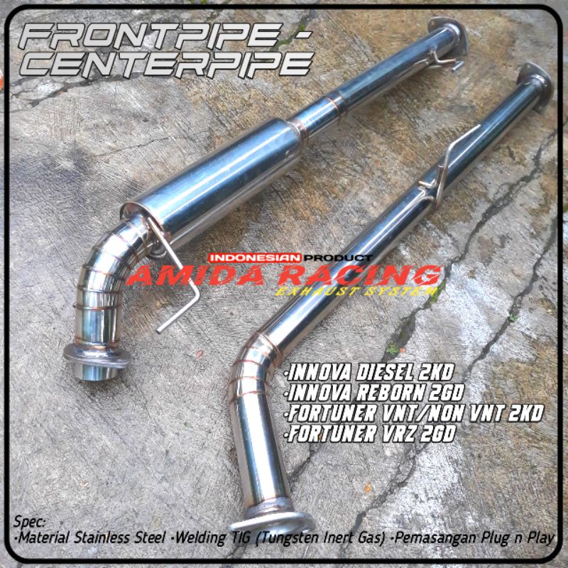 Jual FRONTPIPE CENTERPIPE INNOVA DIESEL 2KD / FORTUNER VNT dan Non VNT ...
