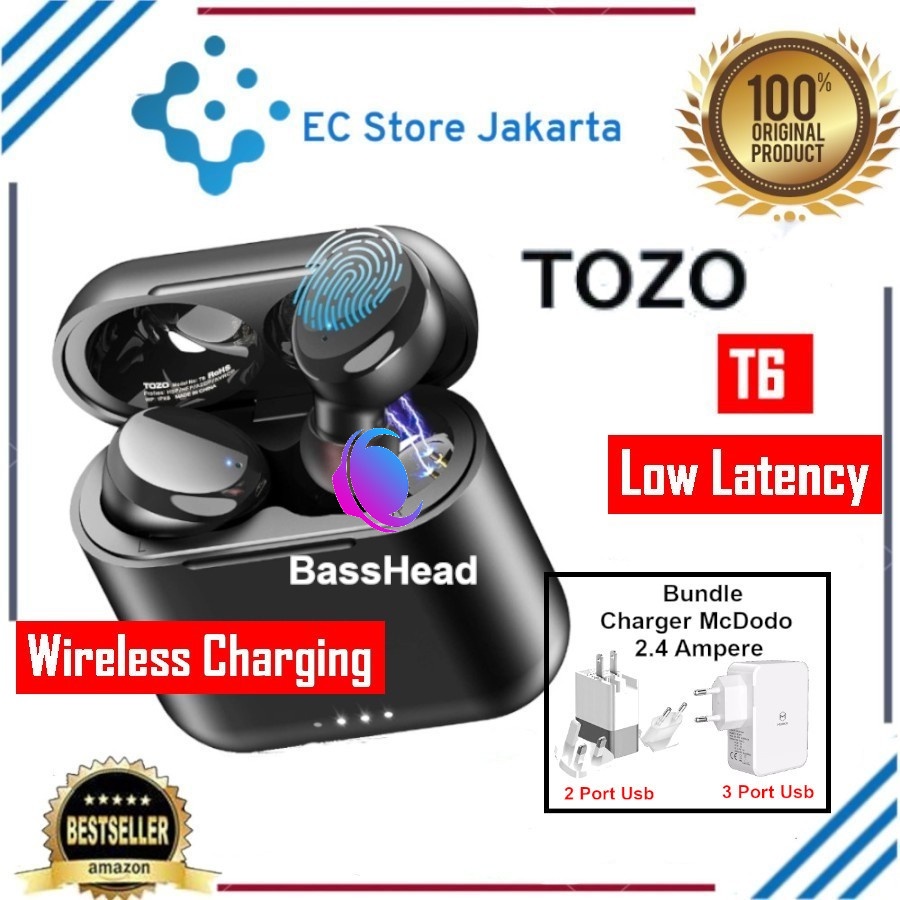 Jual TOZO T6 True Wireless Earbuds Bluetooth Headphones Touch Control ...