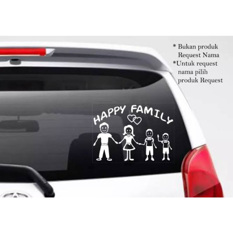 Jual STIKER MOBIL HAPPY FAMILY/STIKER KACA MOBIL GAMBAR KELUARGA ...