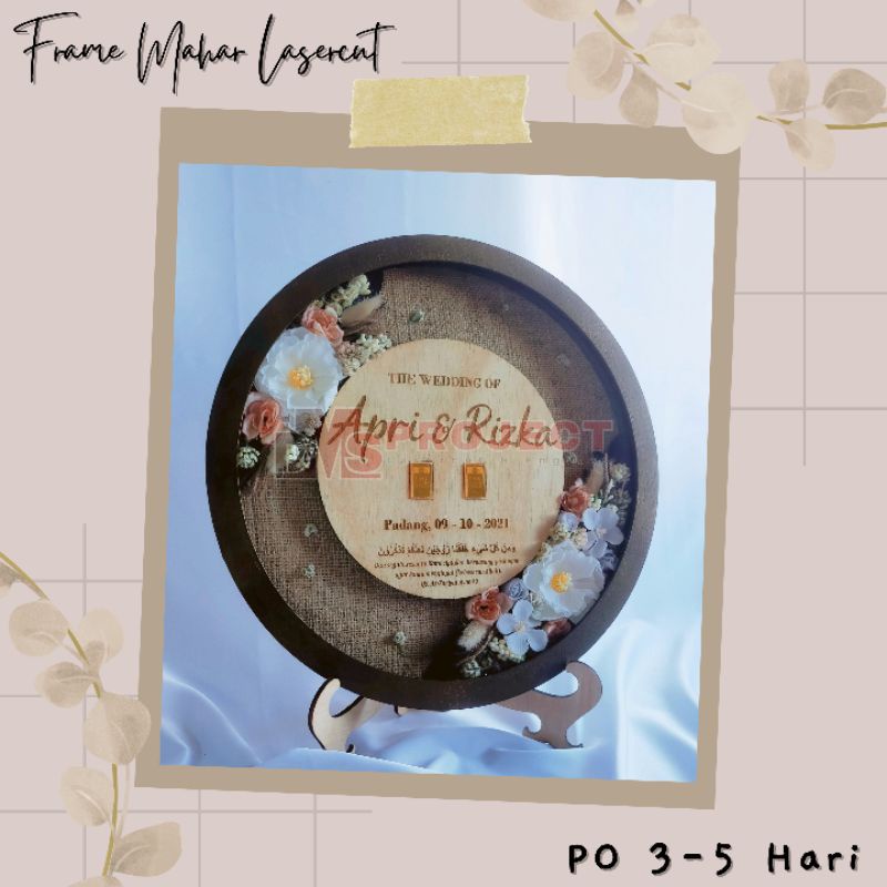 Jual Frame Mahar Rustic Bulat Lingkaran round 35cm Emas Antam | Shopee ...