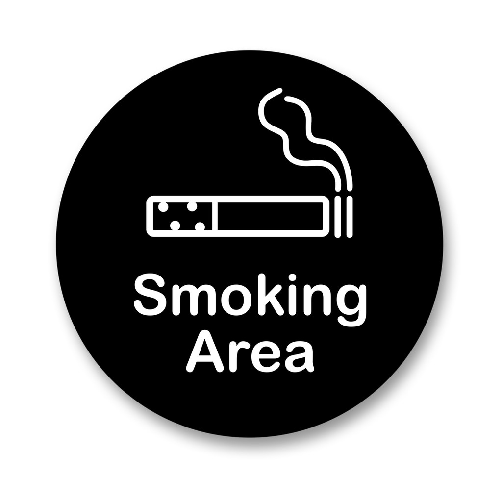 Jual signage ruang merokok - wall sign smoking area - sign warna hitam ...