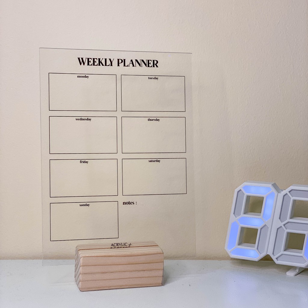 Jual Acrylic Weekly Planner Akrilik (DESK EDITION) | Shopee Indonesia