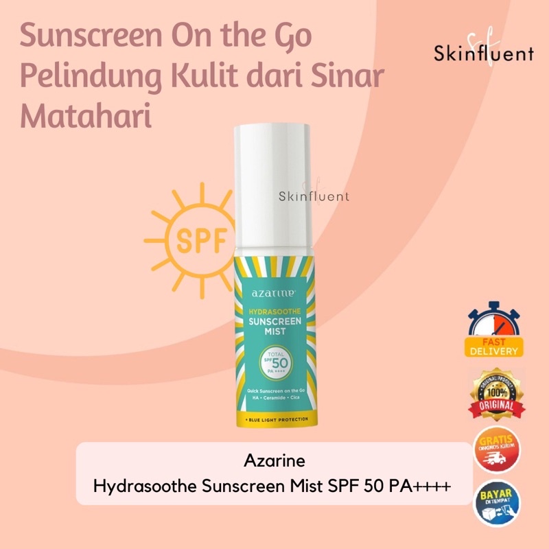 Jual Azarine Hydrasoothe Sunscreen Mist SPF 50 PA++++ 60ml Sunscreen ...