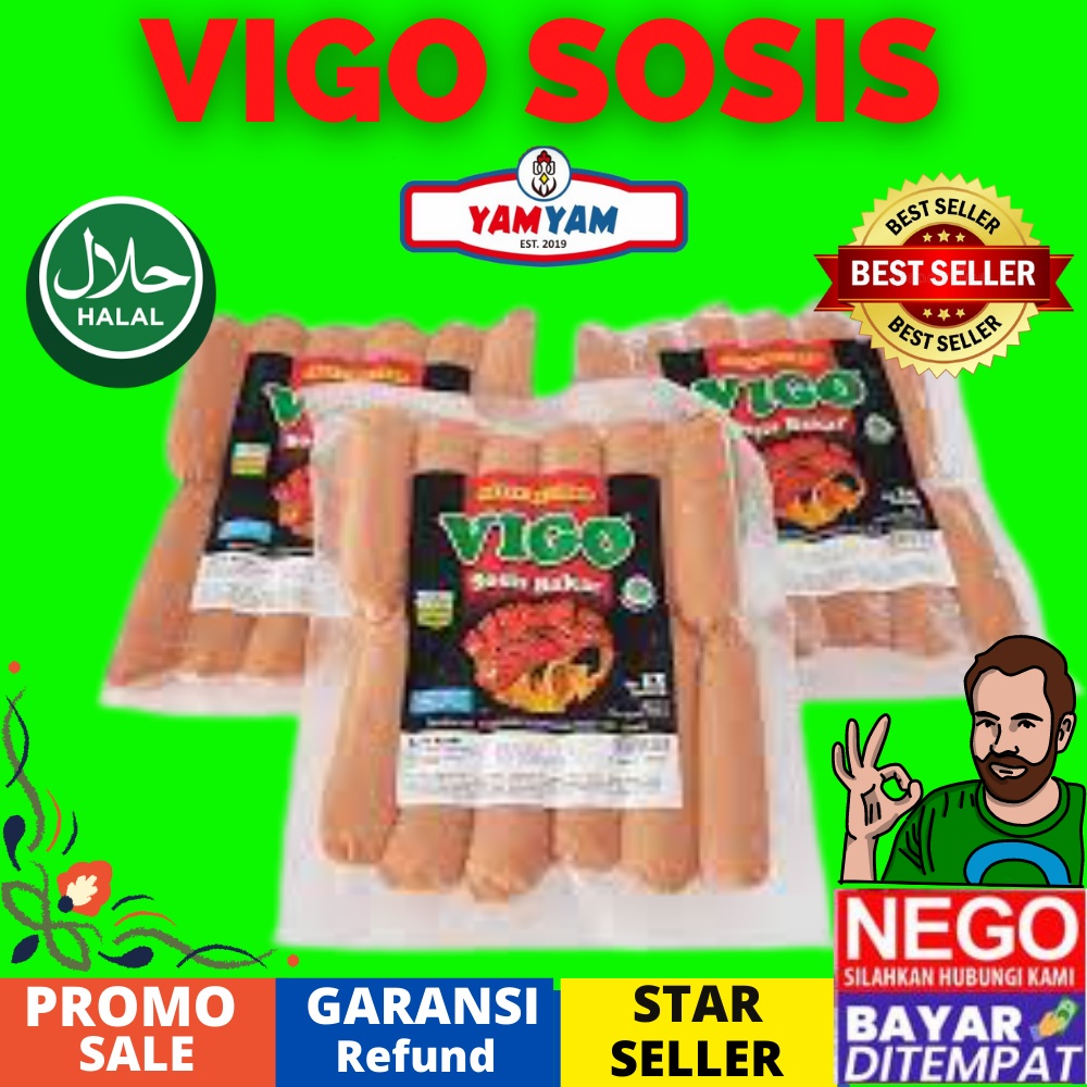 Jual VIGO SOSIS SAPI BAKAR 500gr gram GRADE SUPER JUMBO BESAR PREMIUM ...
