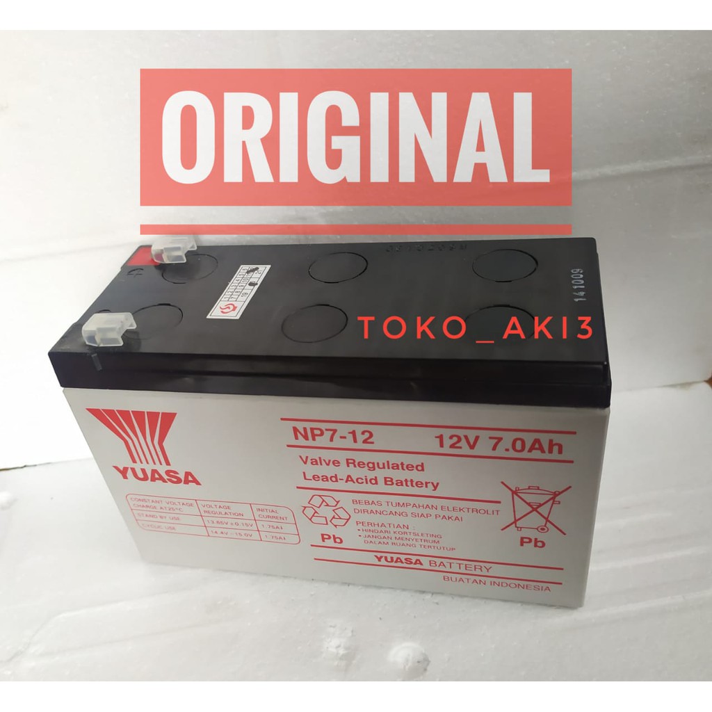 Jual Aki kering Yuasa 12v 12volt 7Ah 7 Ampere baterai UPS aki mobil mainan motor mainan sprayer ...