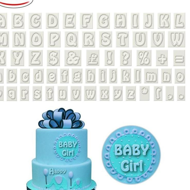 Jual ALPHABET BESAR KECIL 64Pcs Set Cetakan FONDANT STAMP Adonan Kue ...