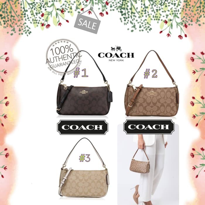 Jual Coach Signature Top Handle Pouch | Shopee Indonesia