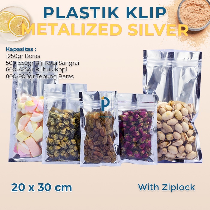 Jual Plastik Klip Metalized Silver 20cm X 30cm Kemasan Plastik Flat ...
