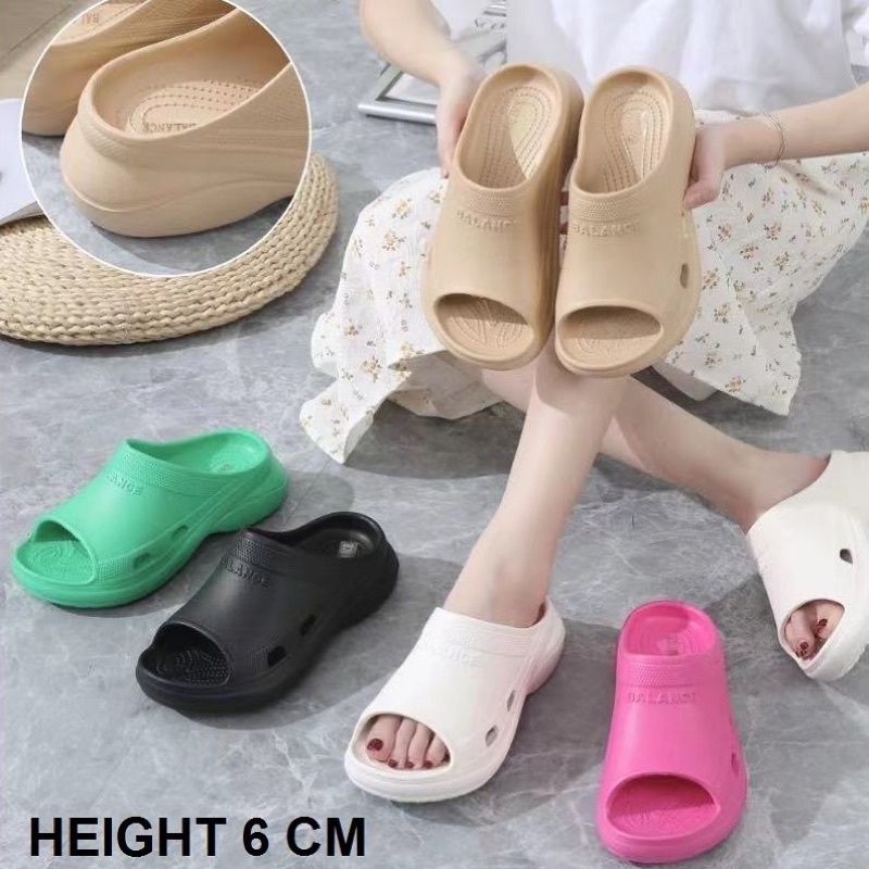 Jual Sandal Fuji polos / No Jibbitz merk Balance / Sandal Wedges ...