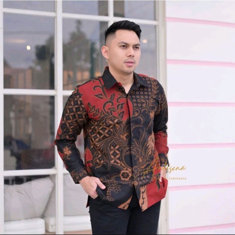 Jual BATIK PEKSI MERAH - BATIK TERBARU - KEMEJA BATIK REMAJA - KEMEJA ...