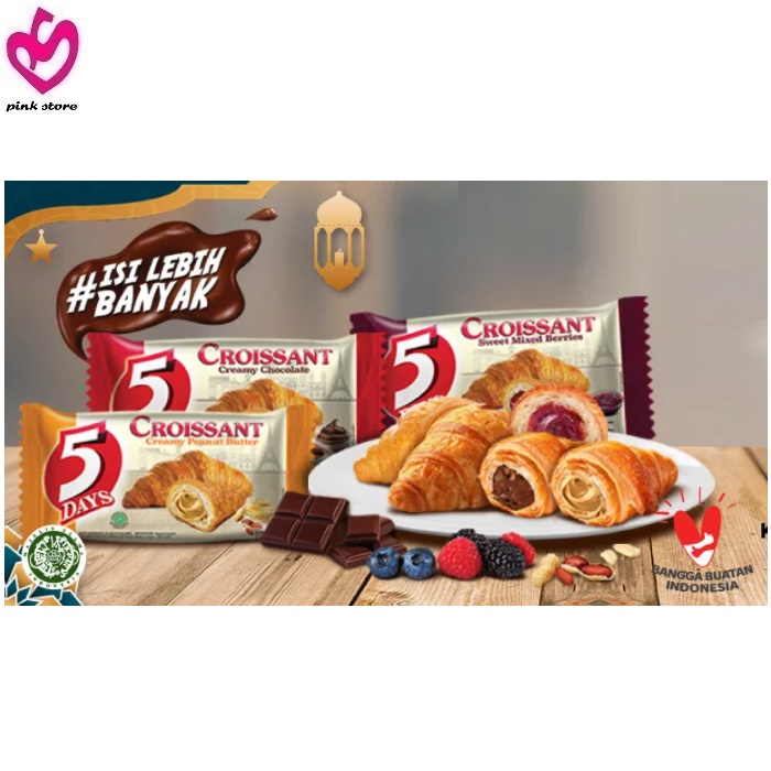 Jual 5 Days Roti Croissant kemasan 60 gr harga per 1pc | Shopee Indonesia