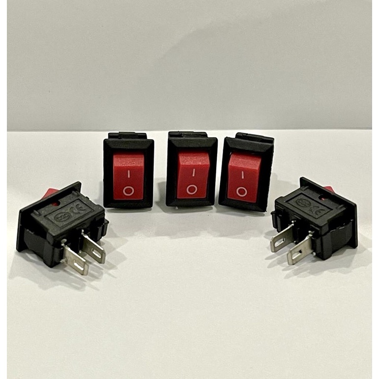 Jual KCD11 kaki-2 merah segi 2kaki saklar on off pin 2 kaki switch segi ...