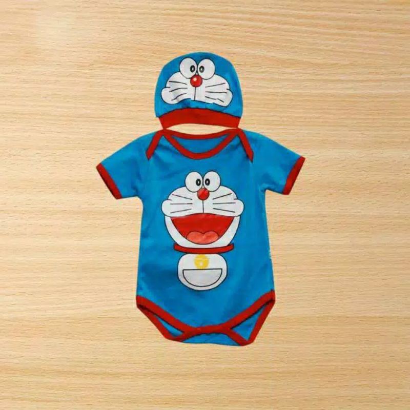Jual JUMPER BAYI + TOPI || MOTIF DORAEMON/SR*0K(BHAN BAGUS,HALUS-KATUN ...
