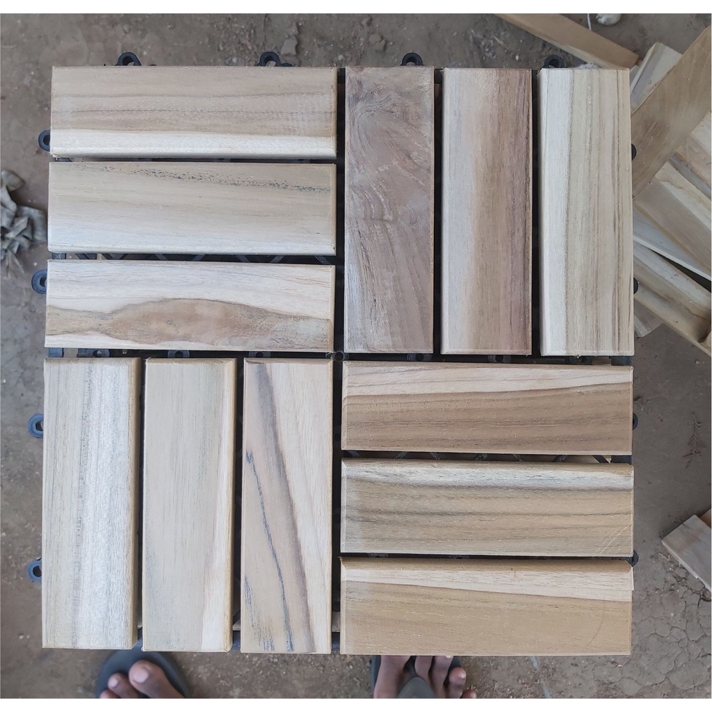 Jual lantai outdoor Zig - zag - Parket lantai kayu - decking tile ...