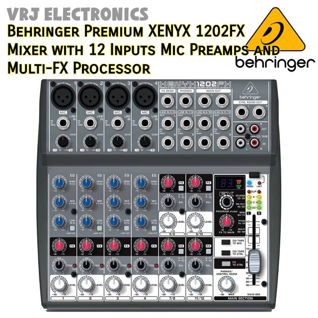 Jual Behringer Premium XENYX 1202FX Mixer with 12 Input Mic Preamps and ...