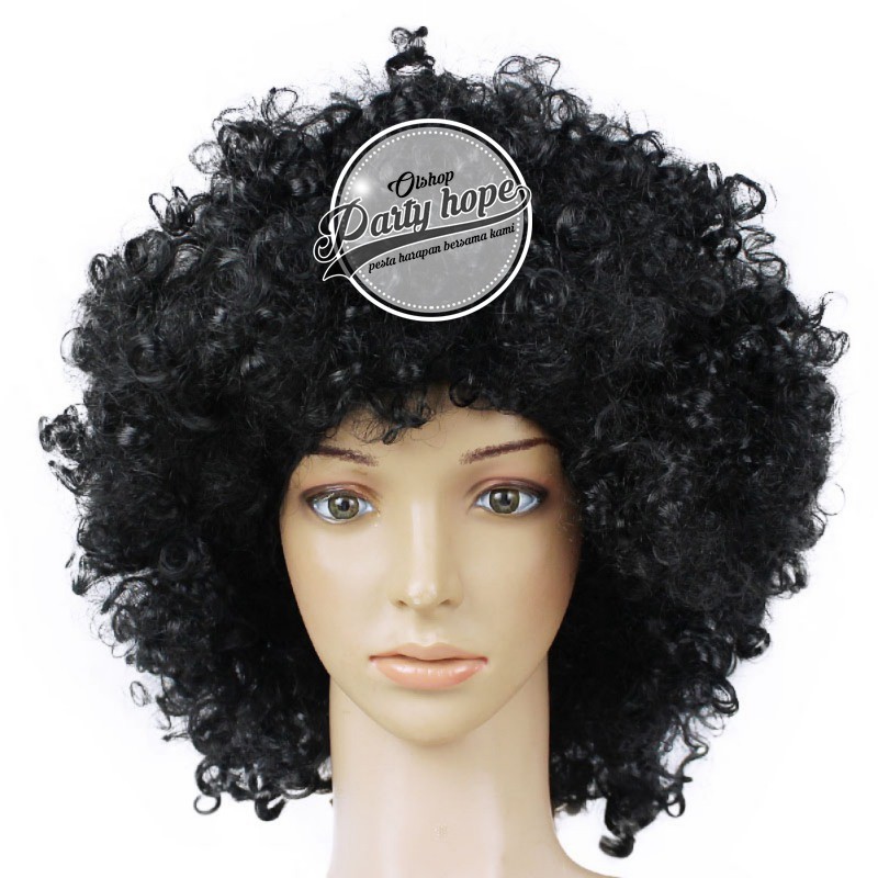 Jual Wig hitam / Rambut Palsu Kribo Allsize / Wig Badut / rambut badud ...