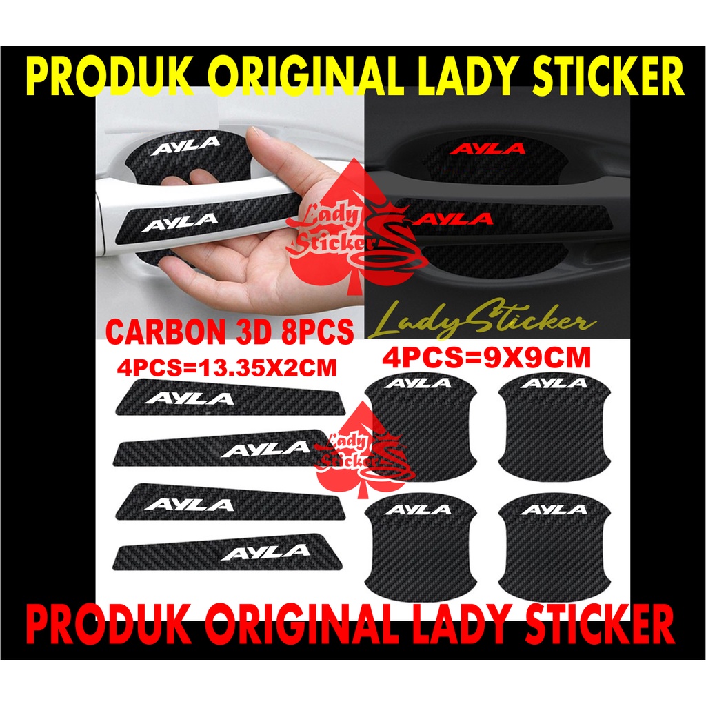 Jual STICKER STIKER HANDLE MOBIL AYLA STICKER KARBON 3D PELINDUNG ...