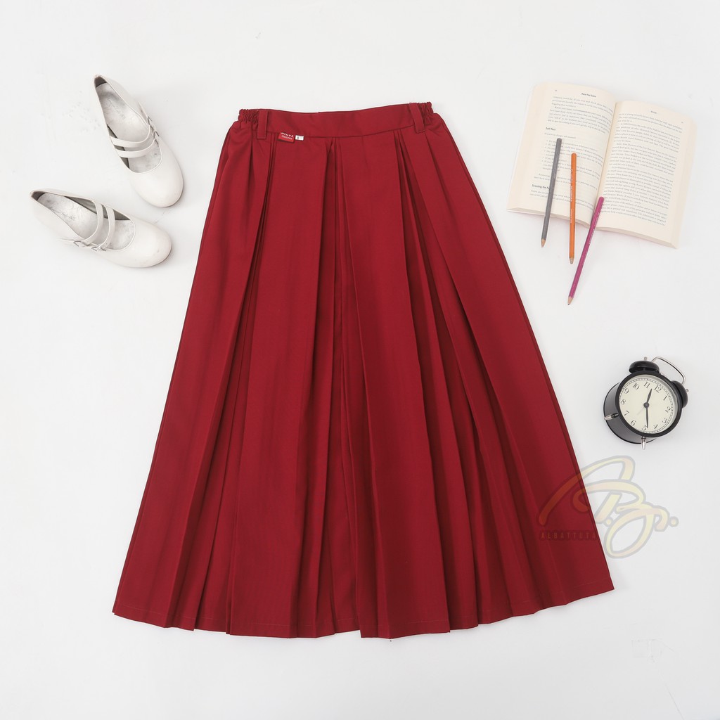 Jual Seragam SD Rok Panjang Double Rempel Merah - Seragam Sekolah - Rok ...