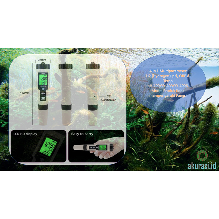Jual Alat Ukur Multiparameter Air 4in1 (pH,ORP,H2 Hydrogen&Temp) pH400 ...