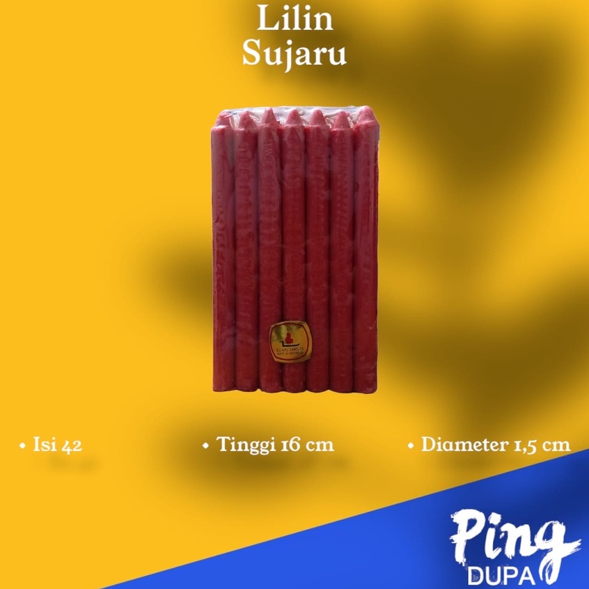 Jual Lilin Merah Pillar Isi 42 Batang Merek Sujaru Nyala Hingga 1 Jam ...