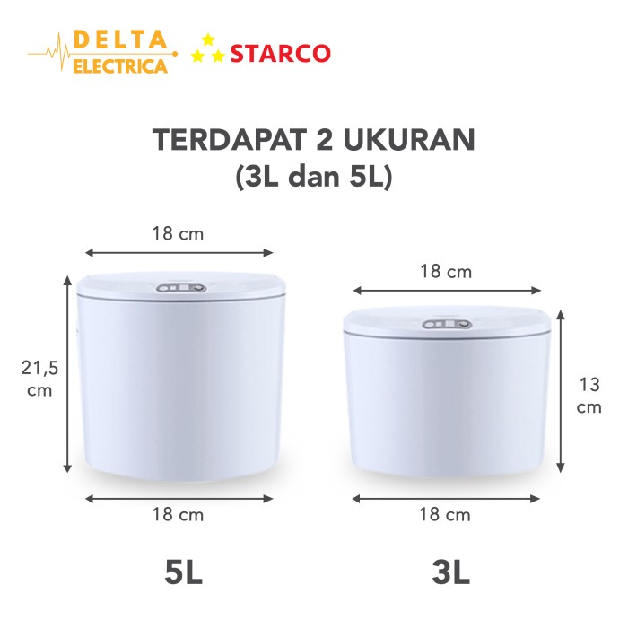 Jual Agathasale - Starco Smart Otomatis Trash Bin Tempat Sampah Tong Sampah Sensor 3L/5L - 3 ...