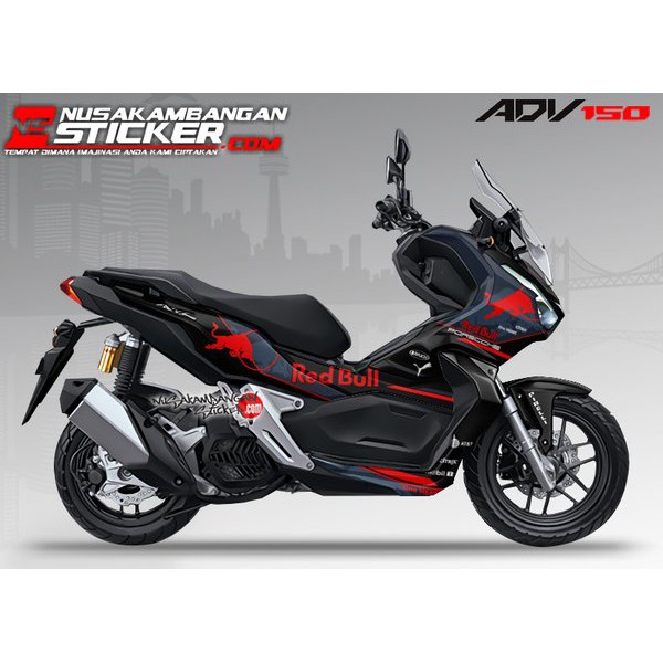 Jual decal ADV 150 black redbull/decal ADV hitam/sticker adv full body ...