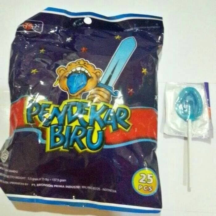 Jual Permen Pendekar Biru 1 Pack Isi 25 Pcs - Permen Biru Tangkai ...