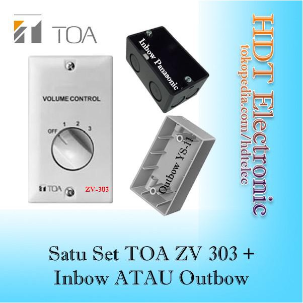 Jual SATU SET TOA VOLUME CONTROL ATTENUATOR ZV-303 6-30W + INBOW/OUTBOW ...