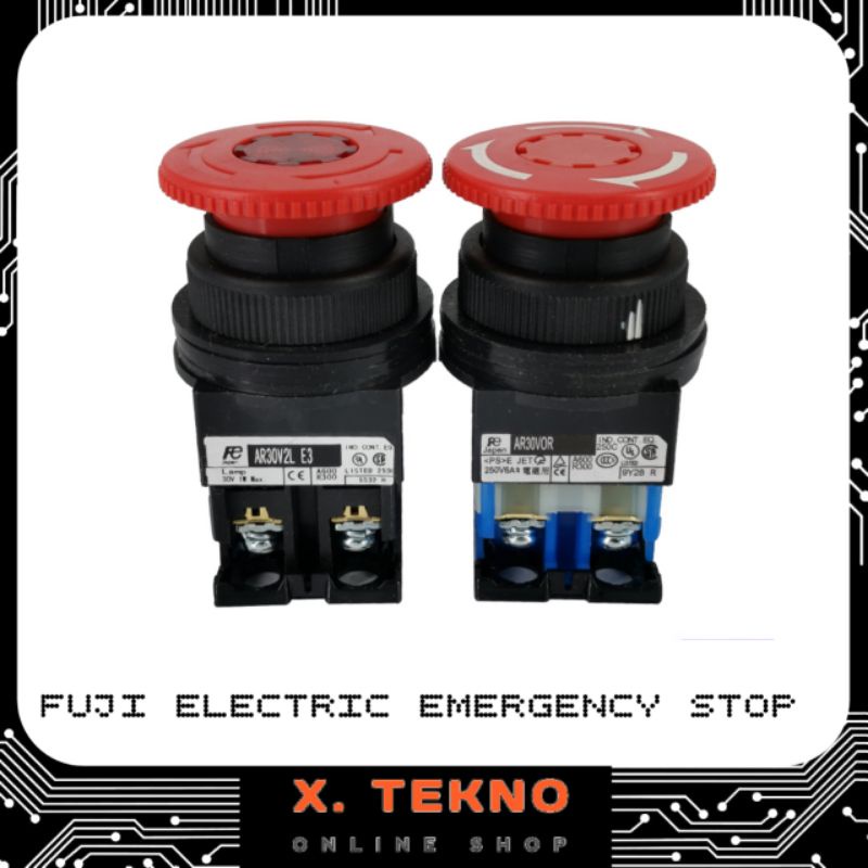 Jual Fuji mushroom head emergency stop button switch AR22V2R VOR V2L AR30V2R-11R 01R | Shopee ...