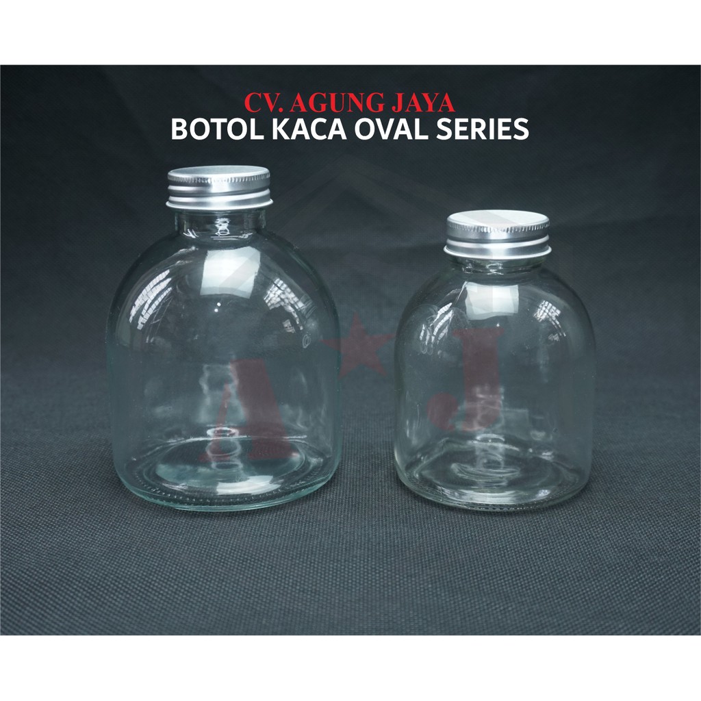 Jual Botol Kaca Juice Oval 330/500Ml Kosong/Botol Kaca Oval Clear ...