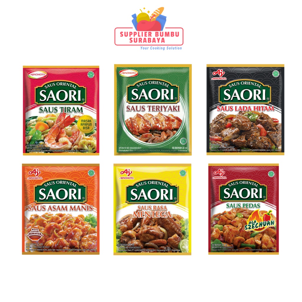 Jual Saori Saus Oriental Sachet Tiram Teriyaki Lada Hitam Mentega Asam ...