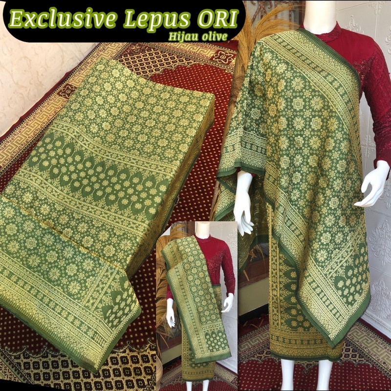 Jual EXCLUSIVE Songket Lepus hijau olive Gebeng ORI/songket tenun asli palembang /ilham songket ...