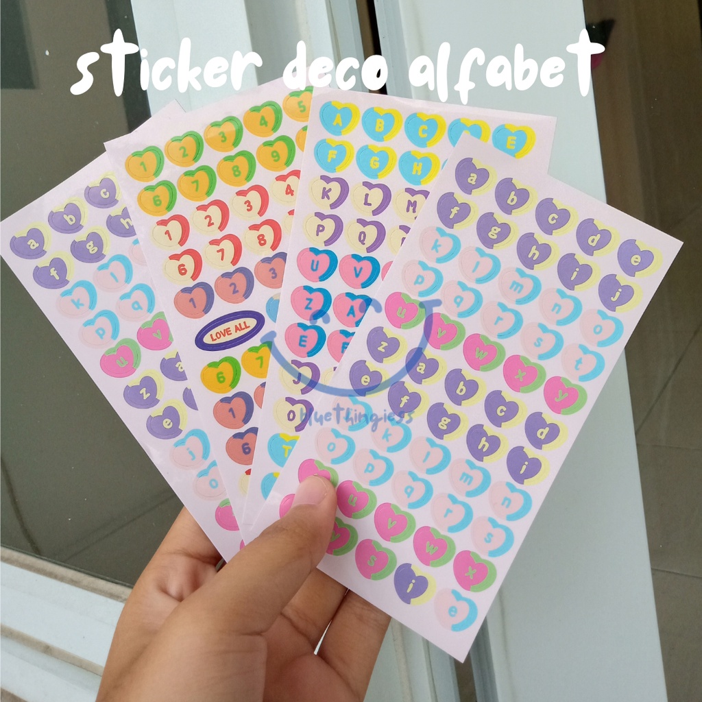 Jual stiker huruf abjad toploader deco love sticker aesthetic | Shopee ...