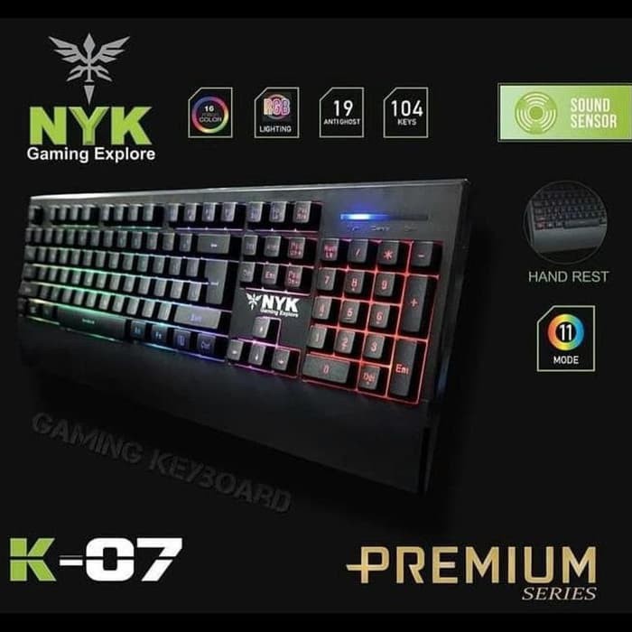 Jual Keyboard NYK K07 Gaming Keyboard Audio Sensor RGB Modern | Shopee ...