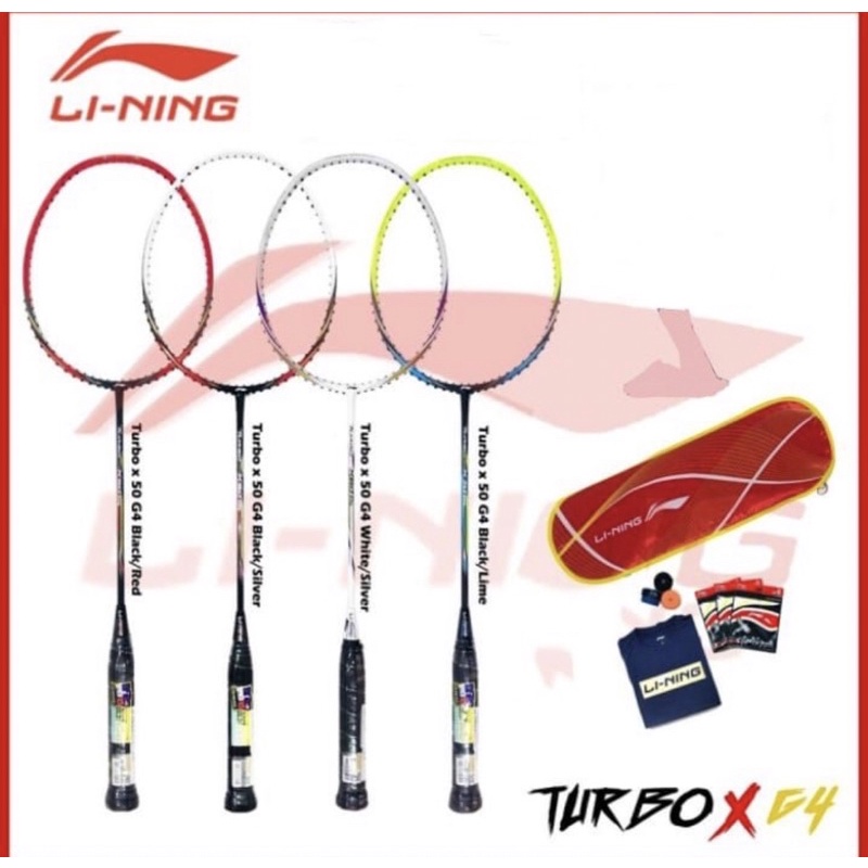 Jual RAKET BADMINTON LINING TURBO X 50 G4 - ORIGINAL | Shopee Indonesia