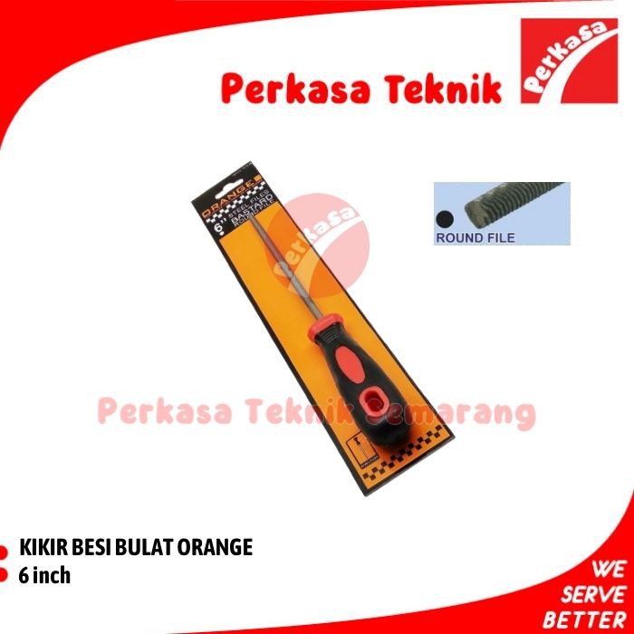 Jual Kikir Besi Bulat ORANGE 6" Gagang Karet Bastard Full Round Files ...