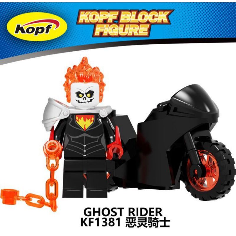 Jual Mainan Anak Action Figure Brick Ghost Rider + Motor KF1381 Lego ...