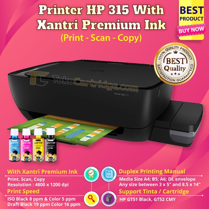 Jual HP Ink Tank 315 Printer Infus New Garansi Resmi | Shopee Indonesia