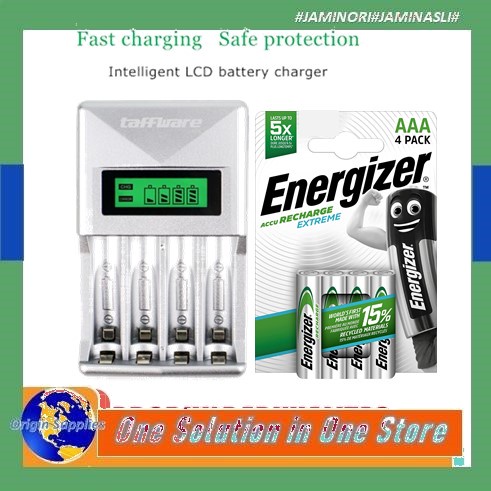 Jual Baterai Energizer Recharge Isi Ulang AAA/ A3 700 mAh Isi 4 + Quick ...