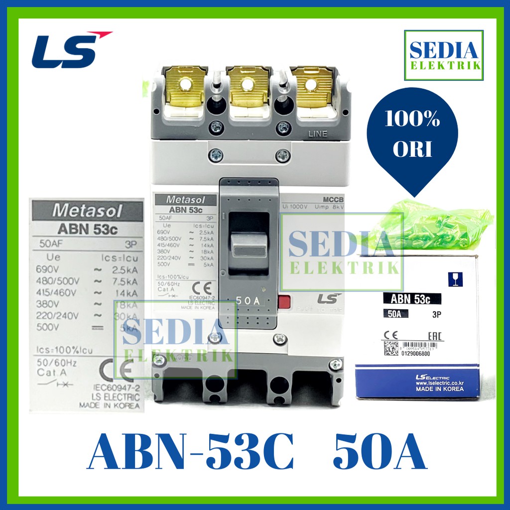 Jual LS MCCB MCB ABN-53C-50A 53C 50A ABN53C 3P | Shopee Indonesia