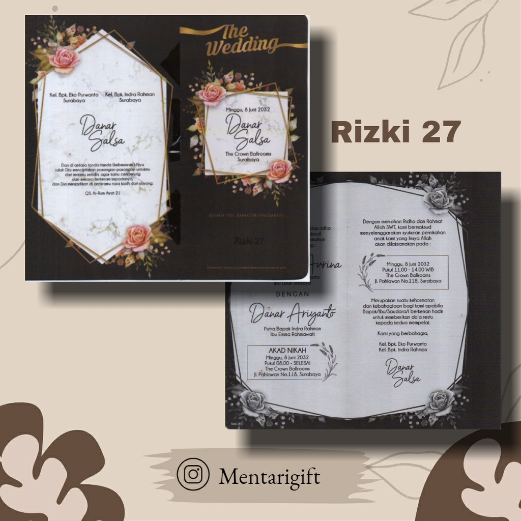 Jual CETAK UNDANGAN PERNIKAHAN / UNDANGAN PERNIKAHAN MURAH / UNDANGAN ...