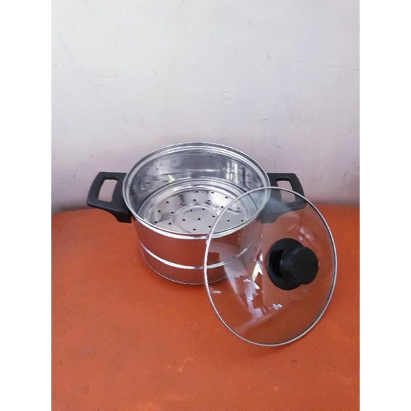 Jual panci nasi mini panci kukus mini tutup kaca ukuran 16 cm ,18 cm ...