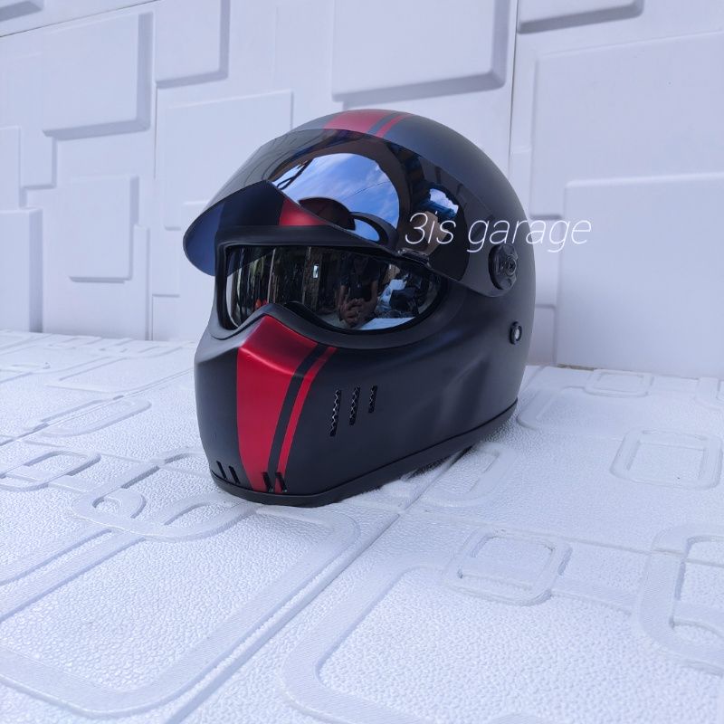 Jual HELM CUSTOM CLASSIC CAKIL BANDIT RX SIMPSON M30 RETRO FULL FACE ...