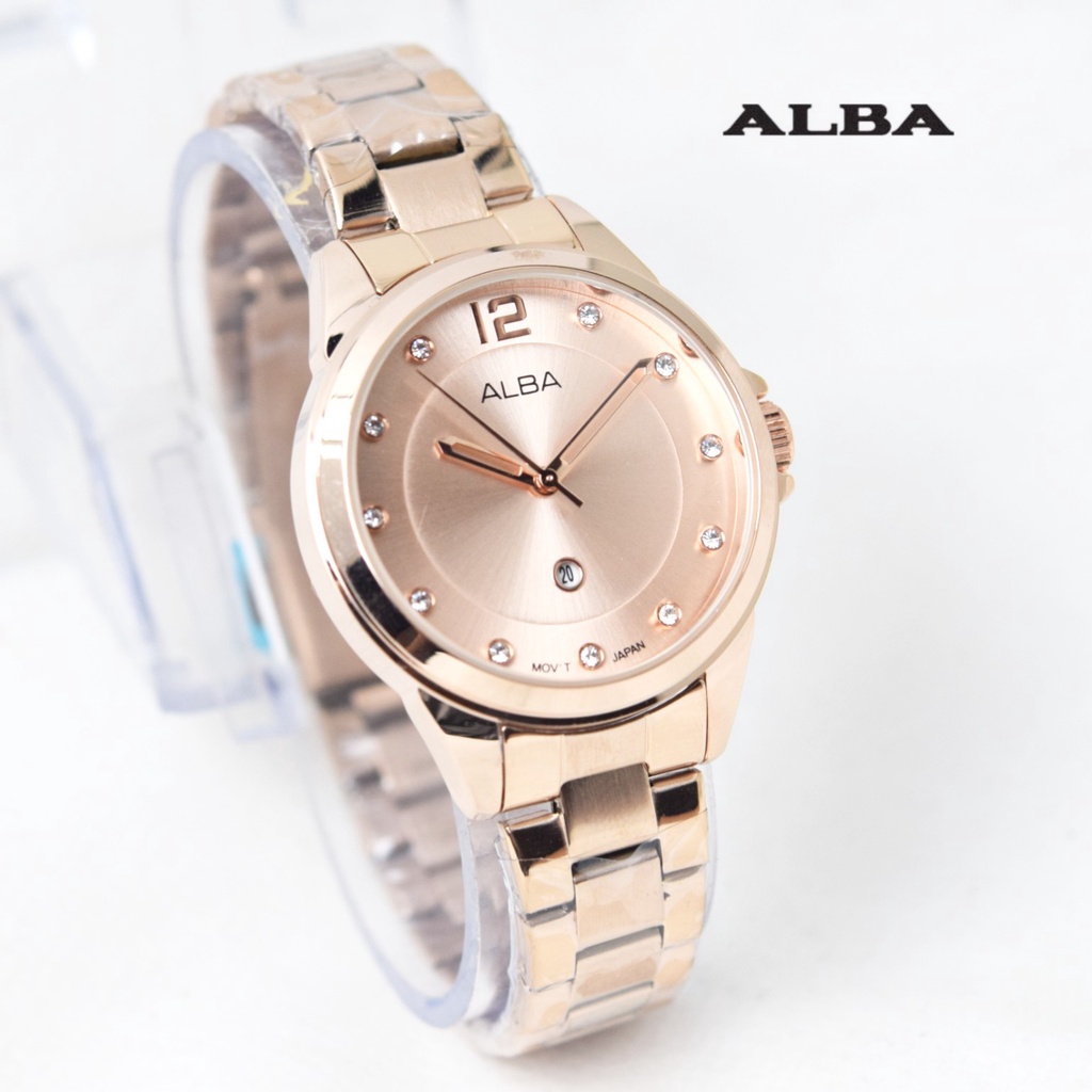 Jual Jam Tangan Wanita Alba Anti Air Tali Rantai Solid Tanggal Aktif ...