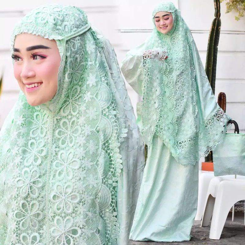 Jual MUKENAH MUKENA MUKNA TELEKUNG RUKUH JUMBO DEWASA BORDIR SUTRA ...