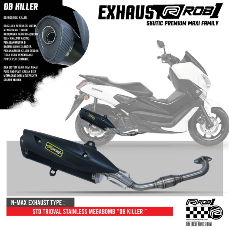 Jual kenalpot Nmax rob1 std racing Tipe Trioval + DB killer - Nmax old ...
